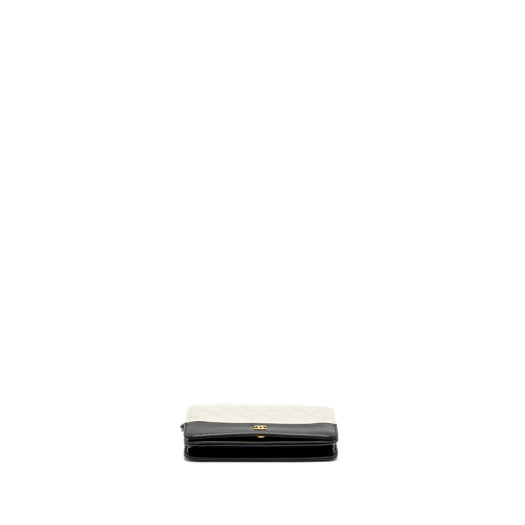 CHANEL GABRIELLE WALLET ON CHAIN CALFSKIN WHITE / BLACK MULTICOLOUR HA ...