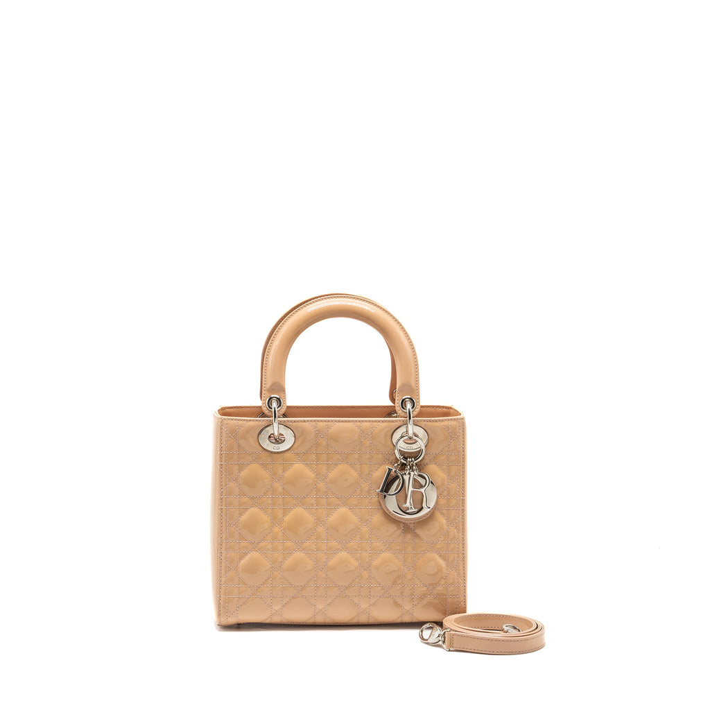 DIOR MEDIUM LADY DIOR PATENT LIGHT PINK SHW – Ateléra