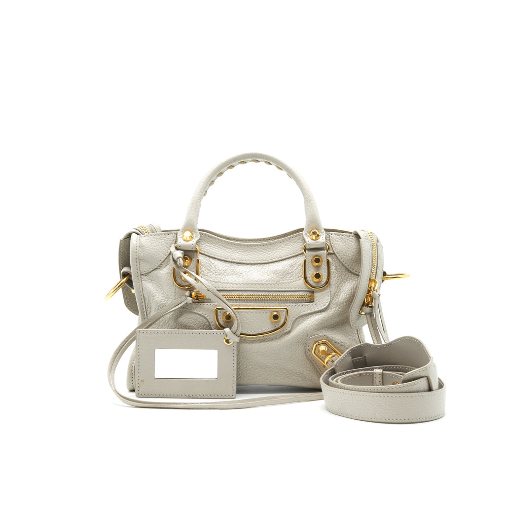 BALENCIAGA MINI GIANT CITY CROSSBODY BAG LIGHT GREY GHW – Ateléra