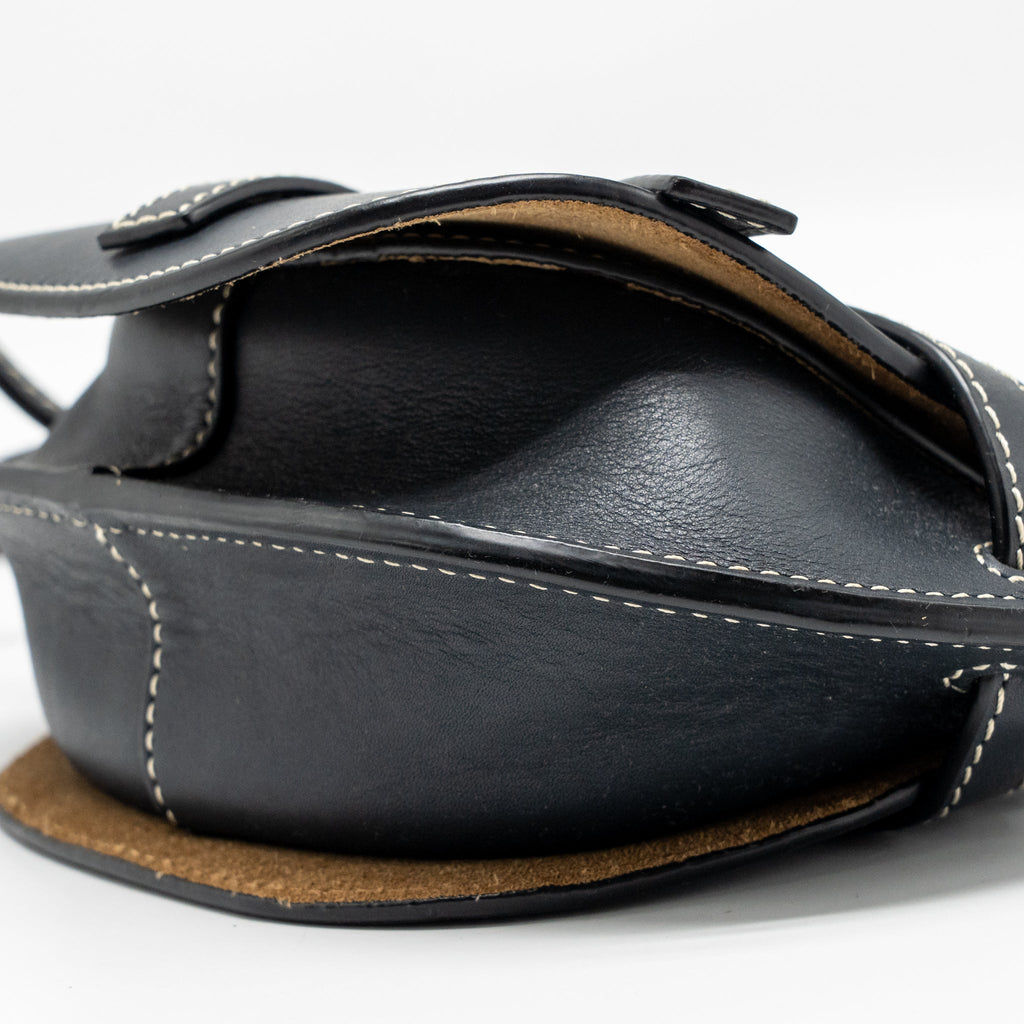 LOEWE MINI GATE BAG CALFSKIN DARK BLUE GHW – Ateléra